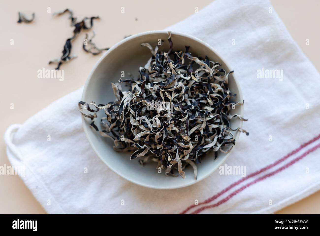 Dried mun mushrooms, Chinese traditional medicine and cuisine. Fungi ...