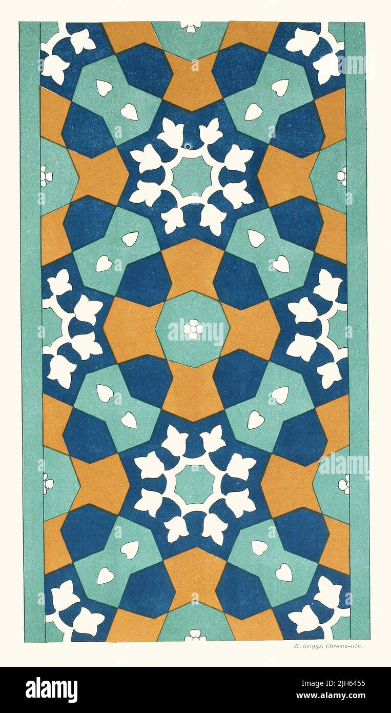 Ornamental Tile from The Afghan Boundary Commission, 1884, Plate #1 ...