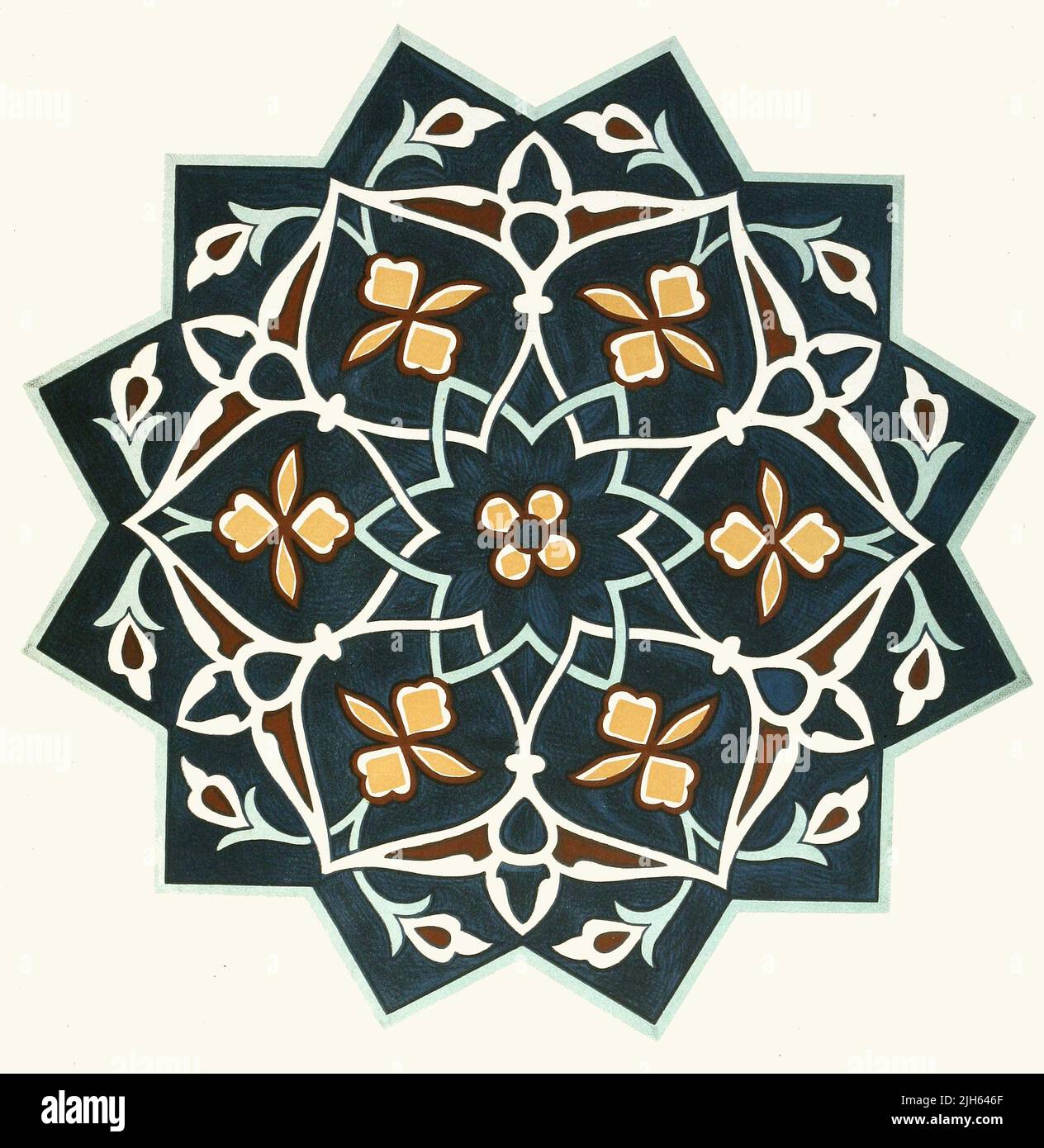 Ornamental Tile from The Afghan Boundary Commission, 1884, Plate #2 ...