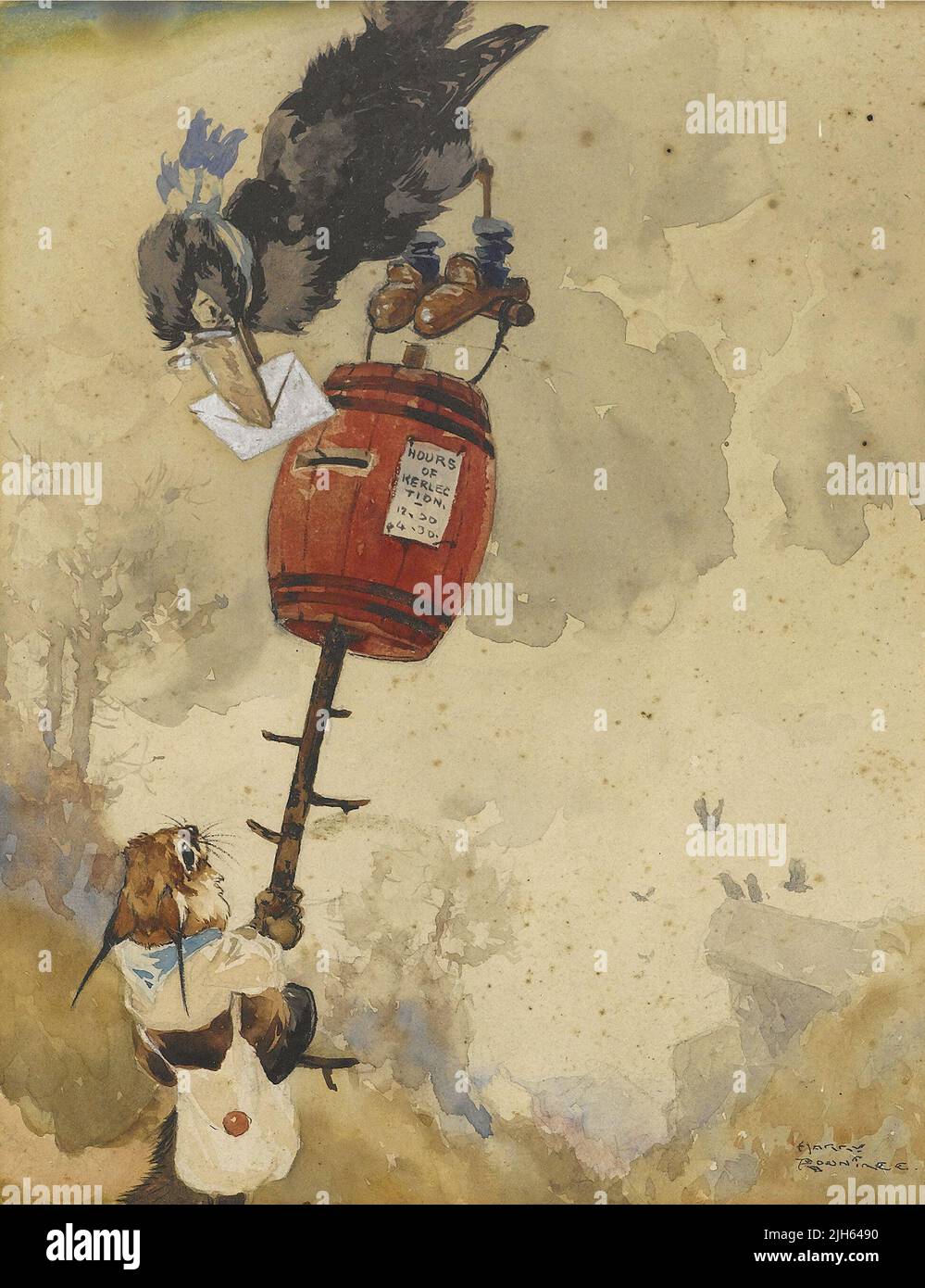 Children’s book illustration, painting by Harry Rountree Stock Photo ...