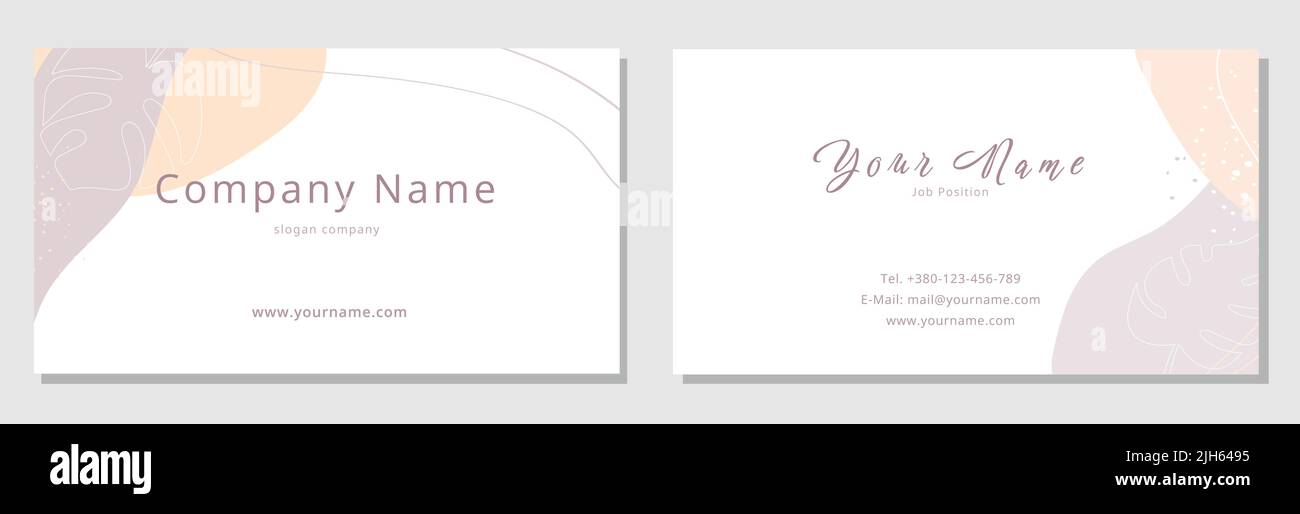 Business card template with contacts and company information for ...