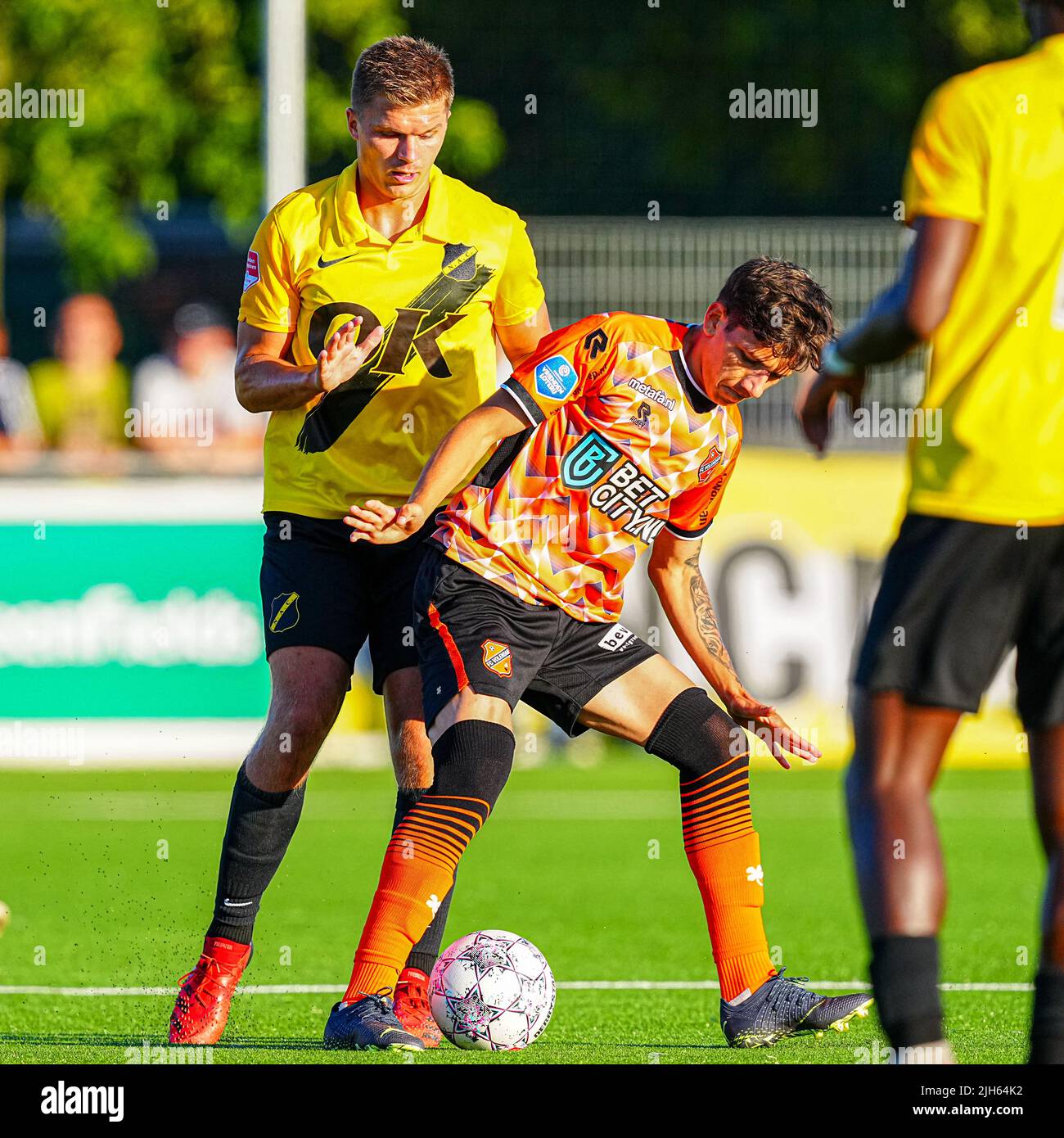 BREDA, NETHERLANDS - JULY 15: Alex Plat of NAC Breda, Diego Gustavo of ...