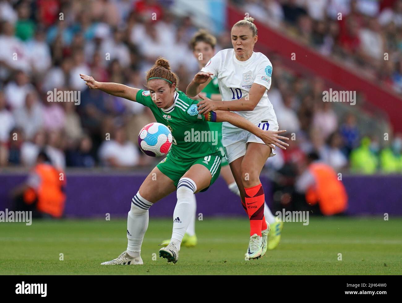 Northern Ireland's Marissa Callaghan (left) and England's Georgia ...