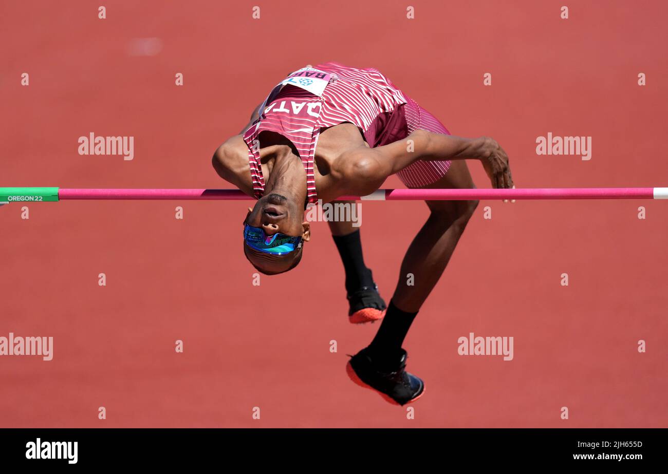 Qatar's Mutaz Essa Barshim in action during the Men's High Jump on day ...