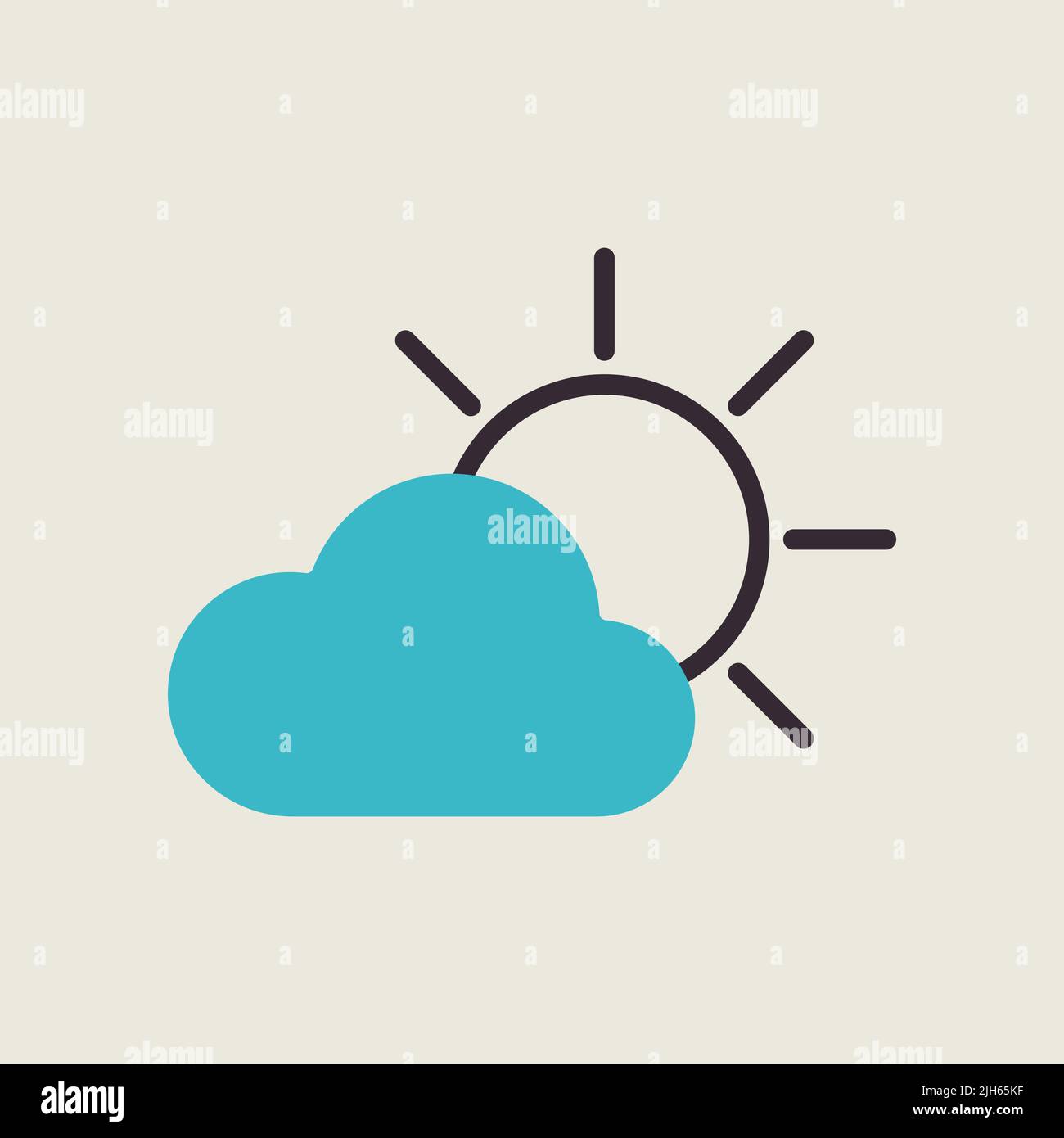 Sun and cloud vector icon. Meteorology sign. Graph symbol for travel ...