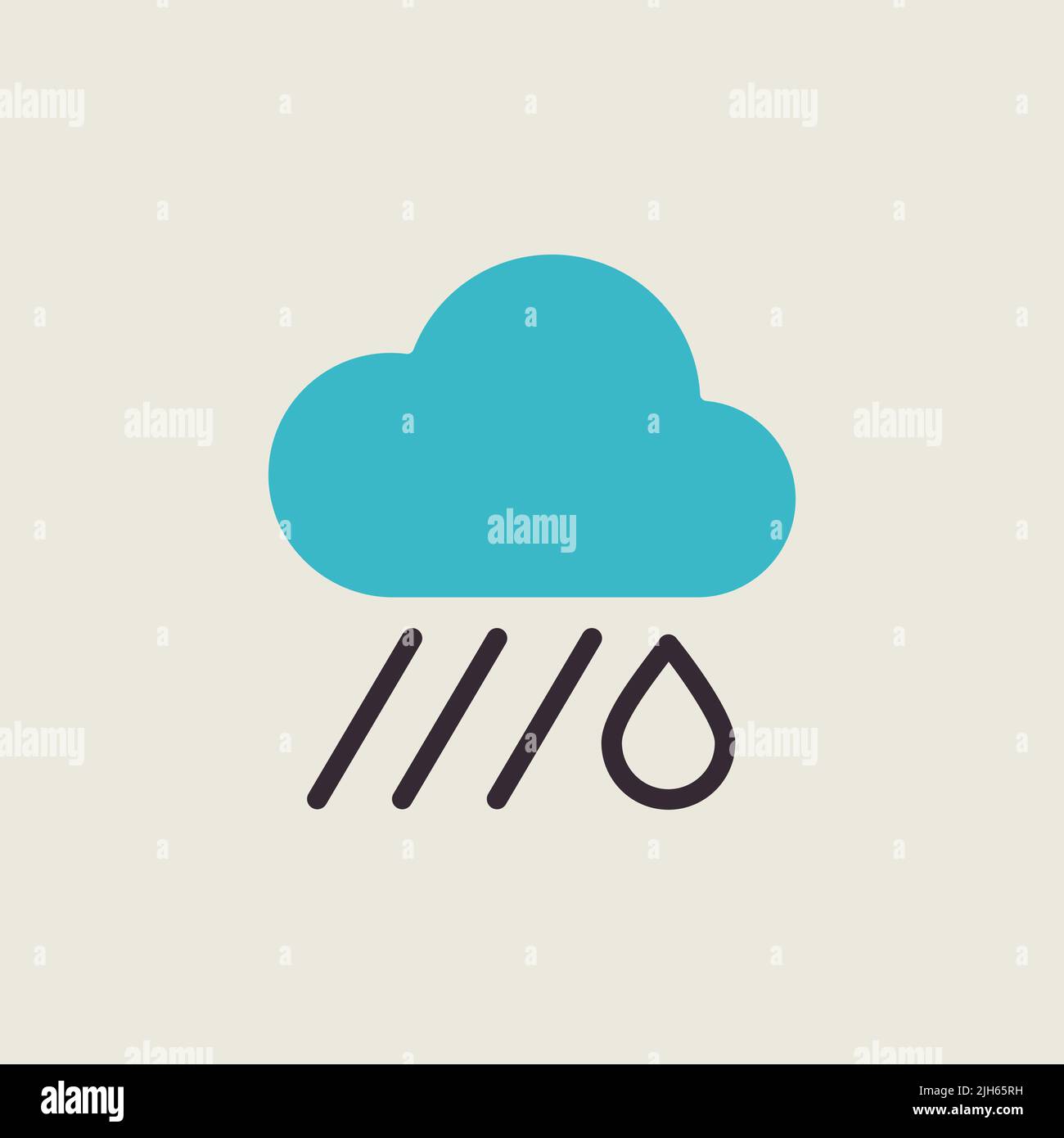 Raincloud with raindrop vector icon. Meteorology sign. Graph symbol for ...