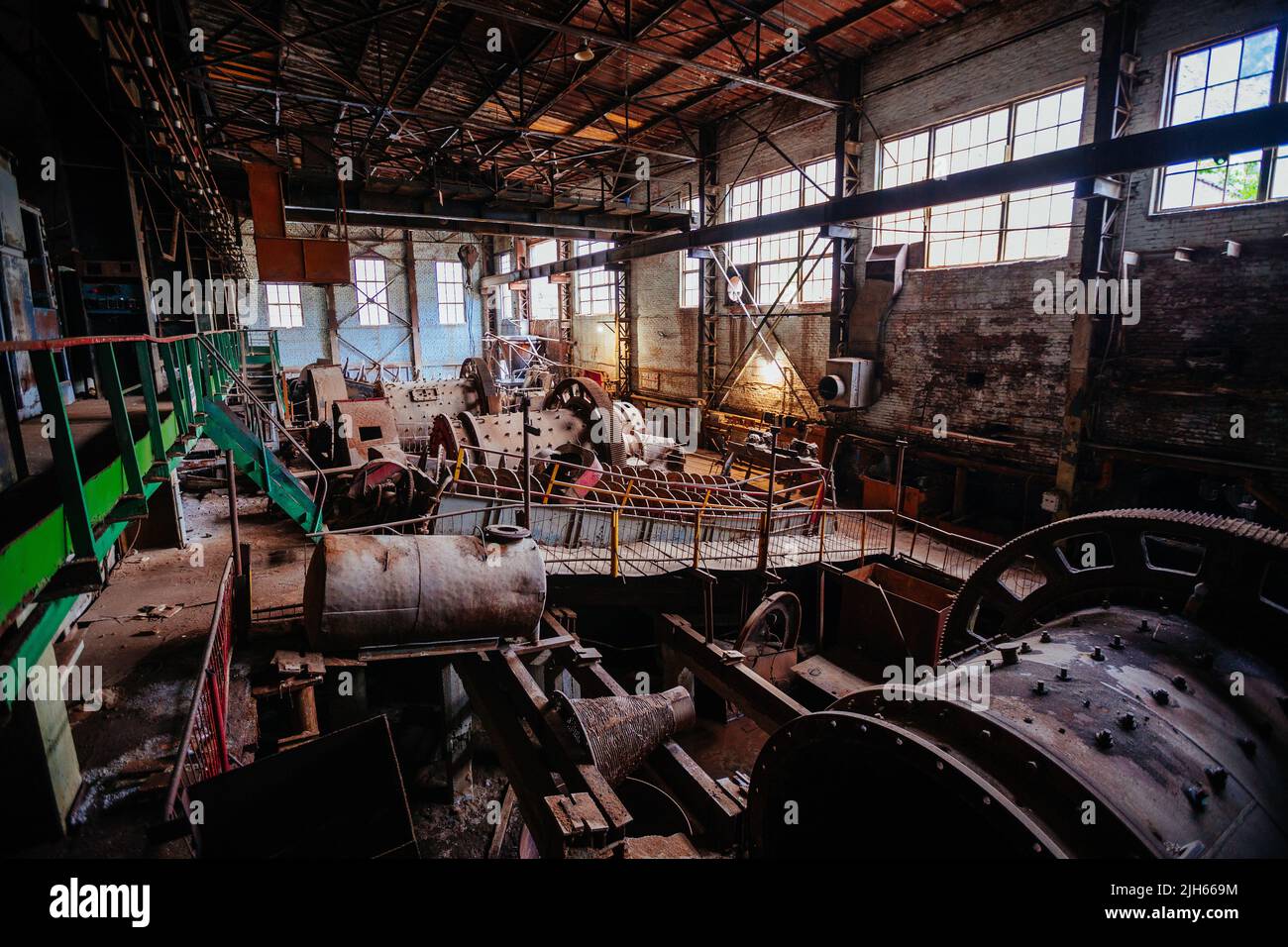 Old mining processing plant. Ore-dressing treatment with classifiers ...