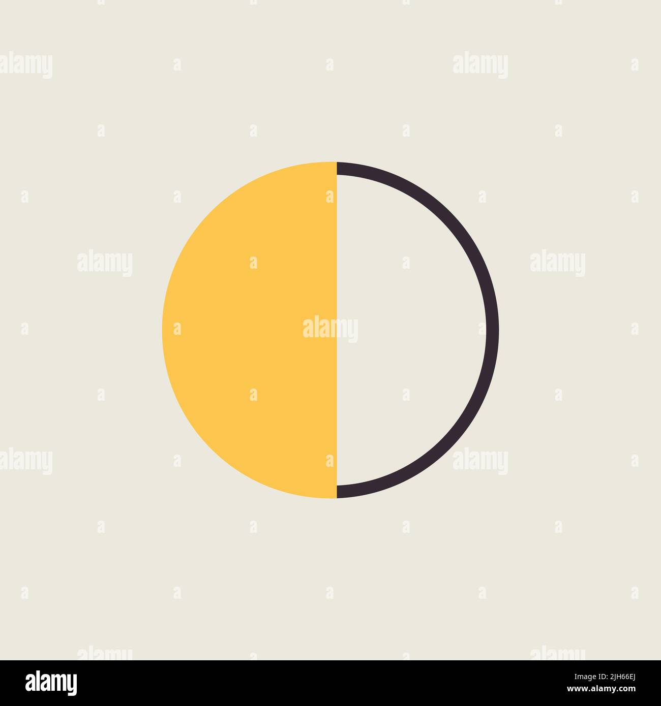 Half moon vector icon. Meteorology sign. Graph symbol for travel ...