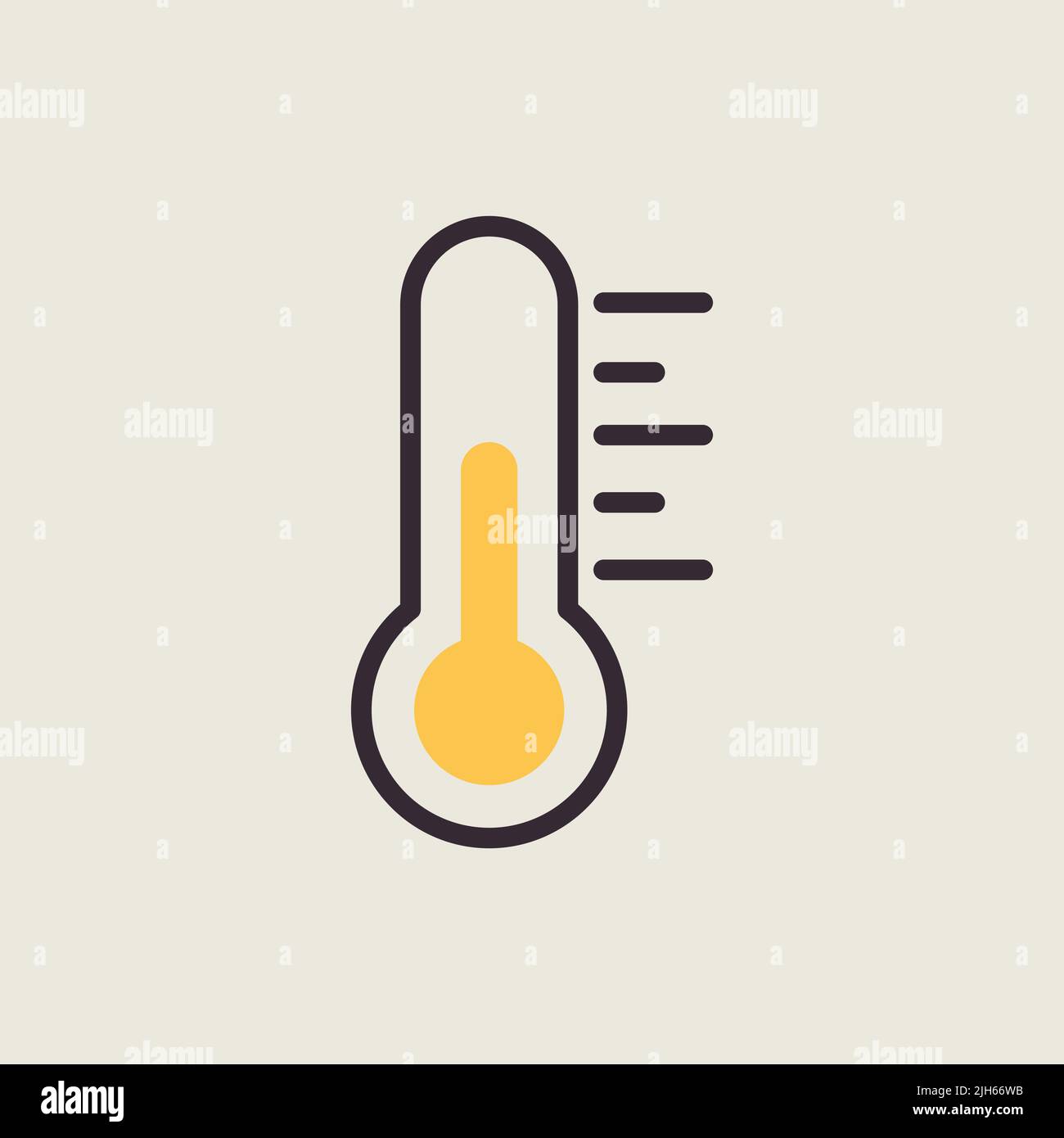 Thermometer heat vector icon. Meteorology sign. Graph symbol for travel ...