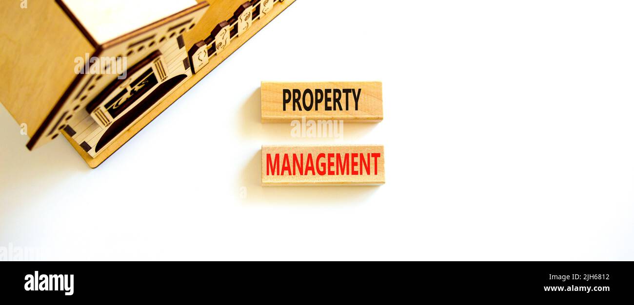 Property management symbol. Concept words Property management on wooden ...