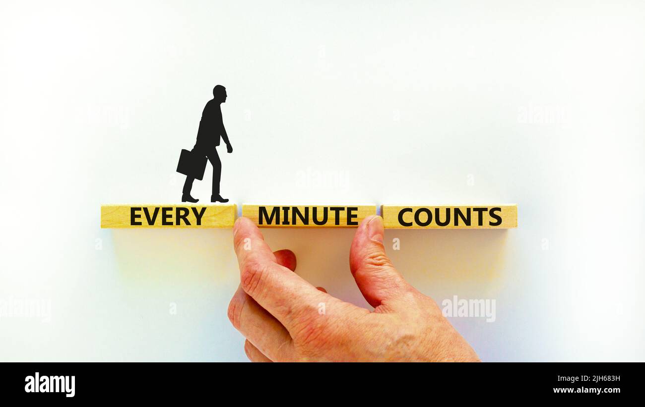 Every minute counts symbol. Concept words Every minute counts on wooden ...