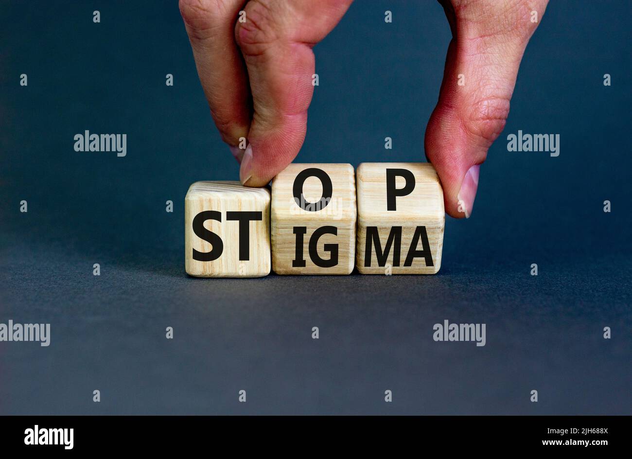Stop stigma symbol. Concept words Stop stigma on wooden cubes ...