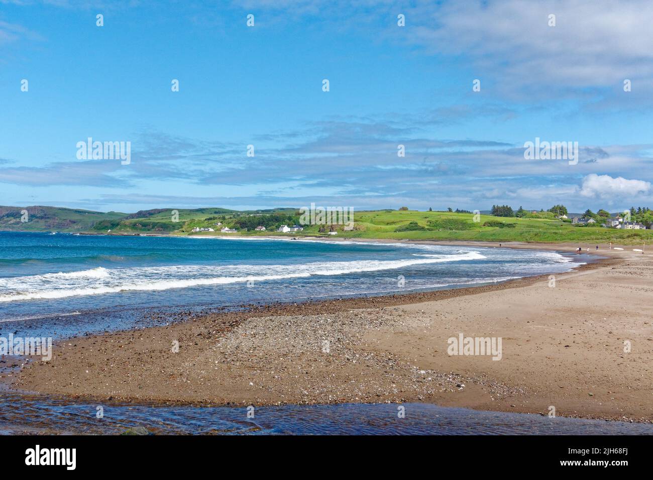 View of the beach at Ballycastle in County Antrim, Northern Ireland ...