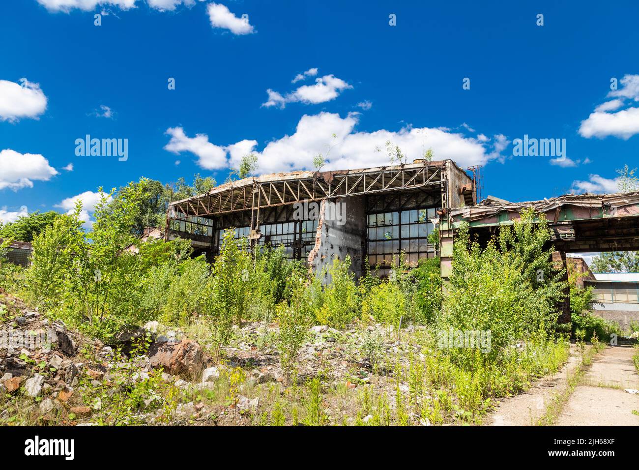 Abandoned and derelict Ursus Tractor Factory in Warsaw, Poland Stock ...