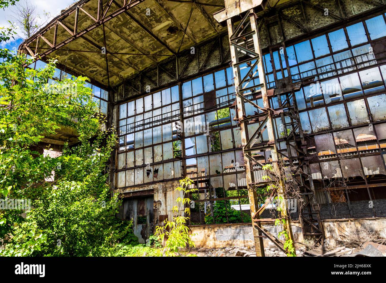 Abandoned and derelict Ursus Tractor Factory in Warsaw, Poland Stock ...