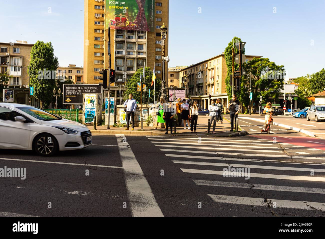 Car traffic, pollution, traffic jam in the morning and evening in the ...