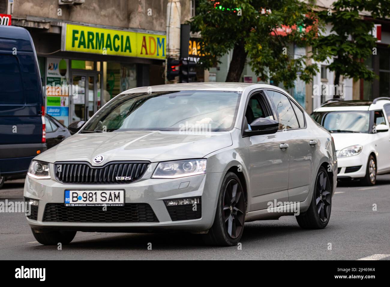 Car traffic, pollution, traffic jam in the morning and evening in the ...