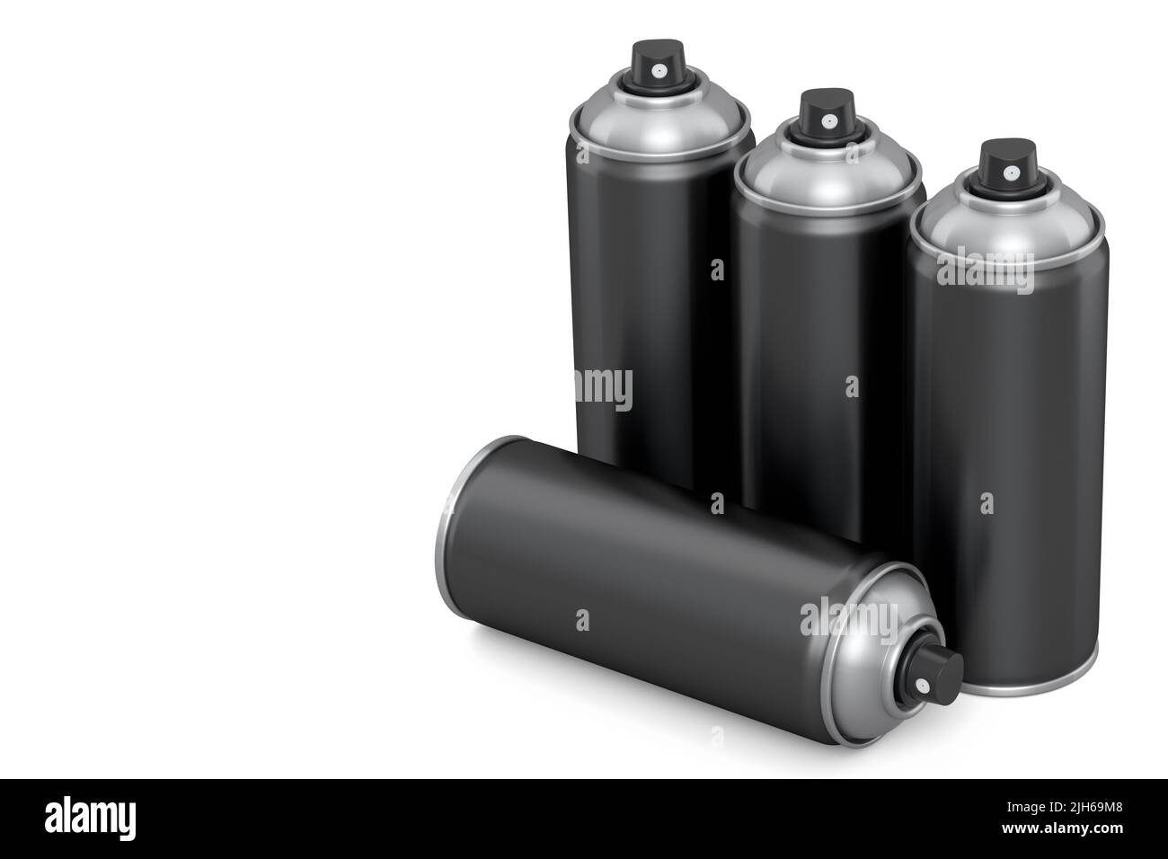 Set of spray paint cans isolated on white background. Spray bottle and ...