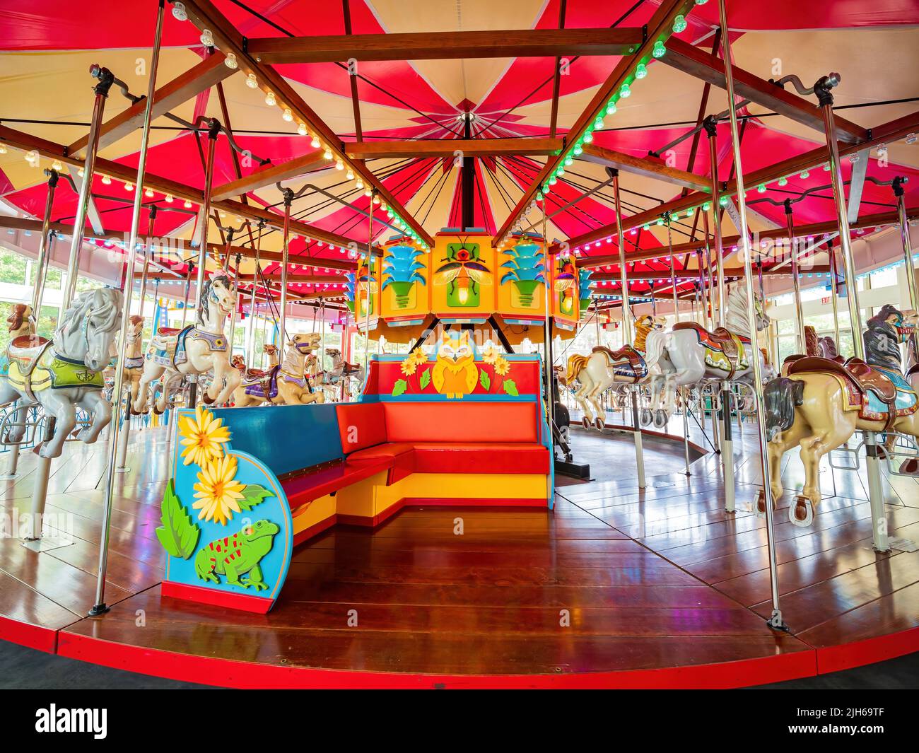 Kansas, JUL 1 2022 - Carousel in Botanica, The Wichita Gardens Stock ...