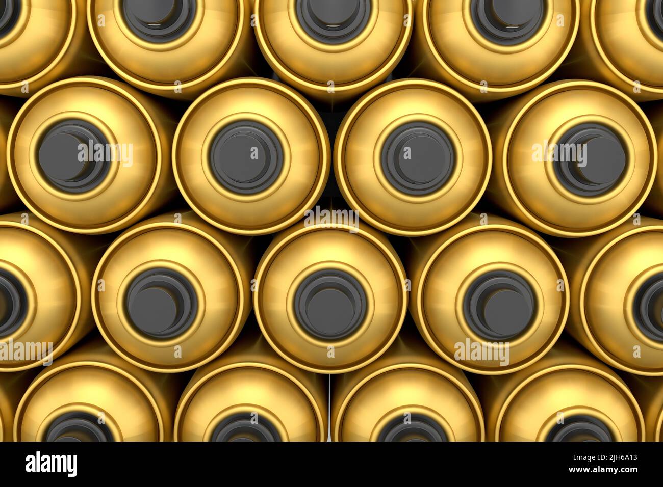 Set of spray paint cans in row on white background. Spray bottle and ...