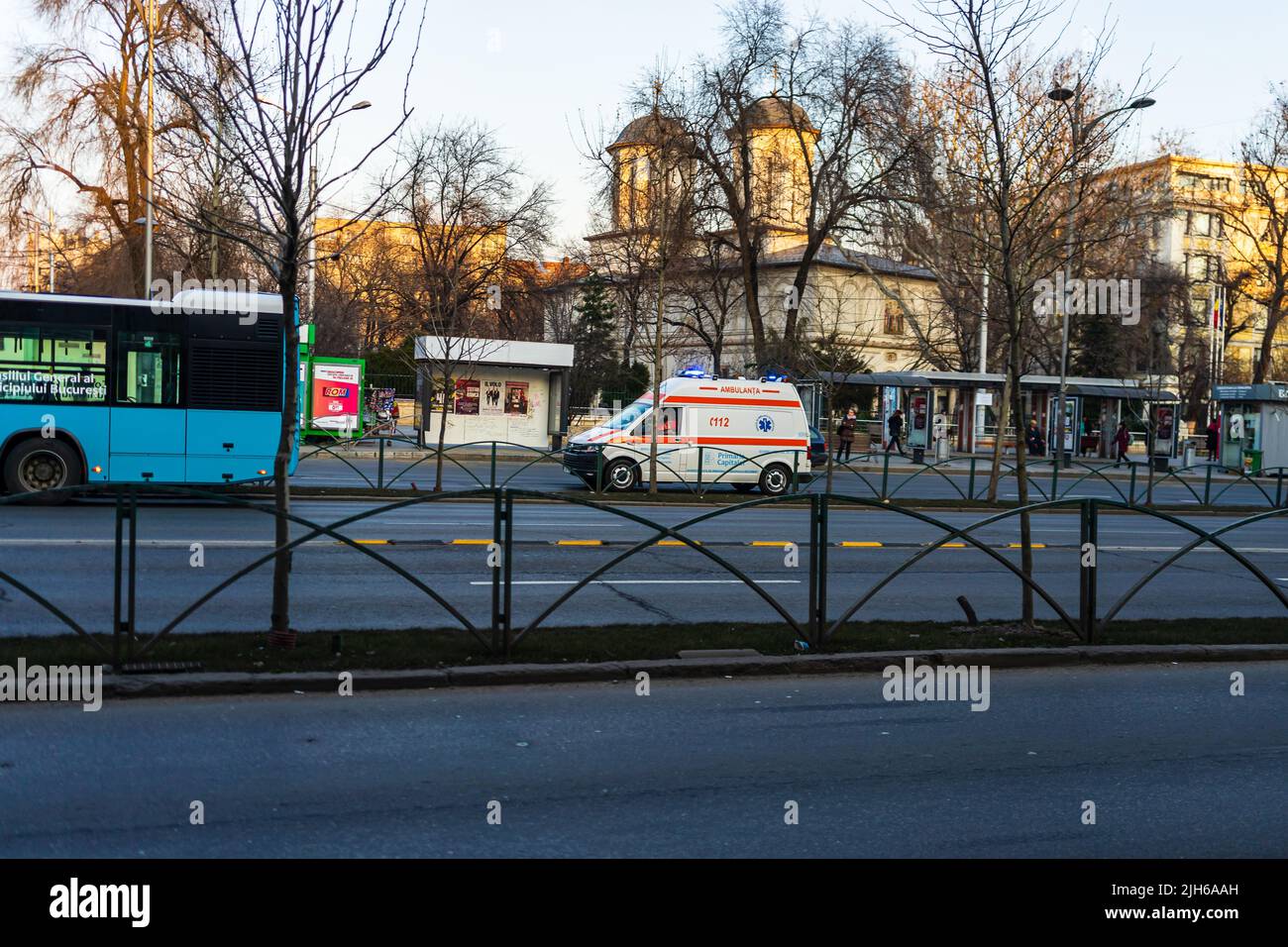 Car traffic, pollution, traffic jam in the morning and evening in the ...