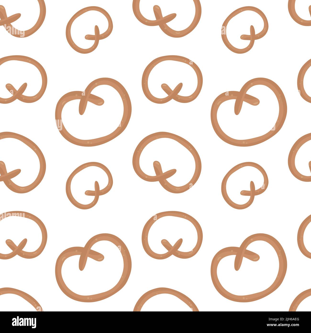 Cartoon pretzel seamless pattern on white background Stock Vector Image ...