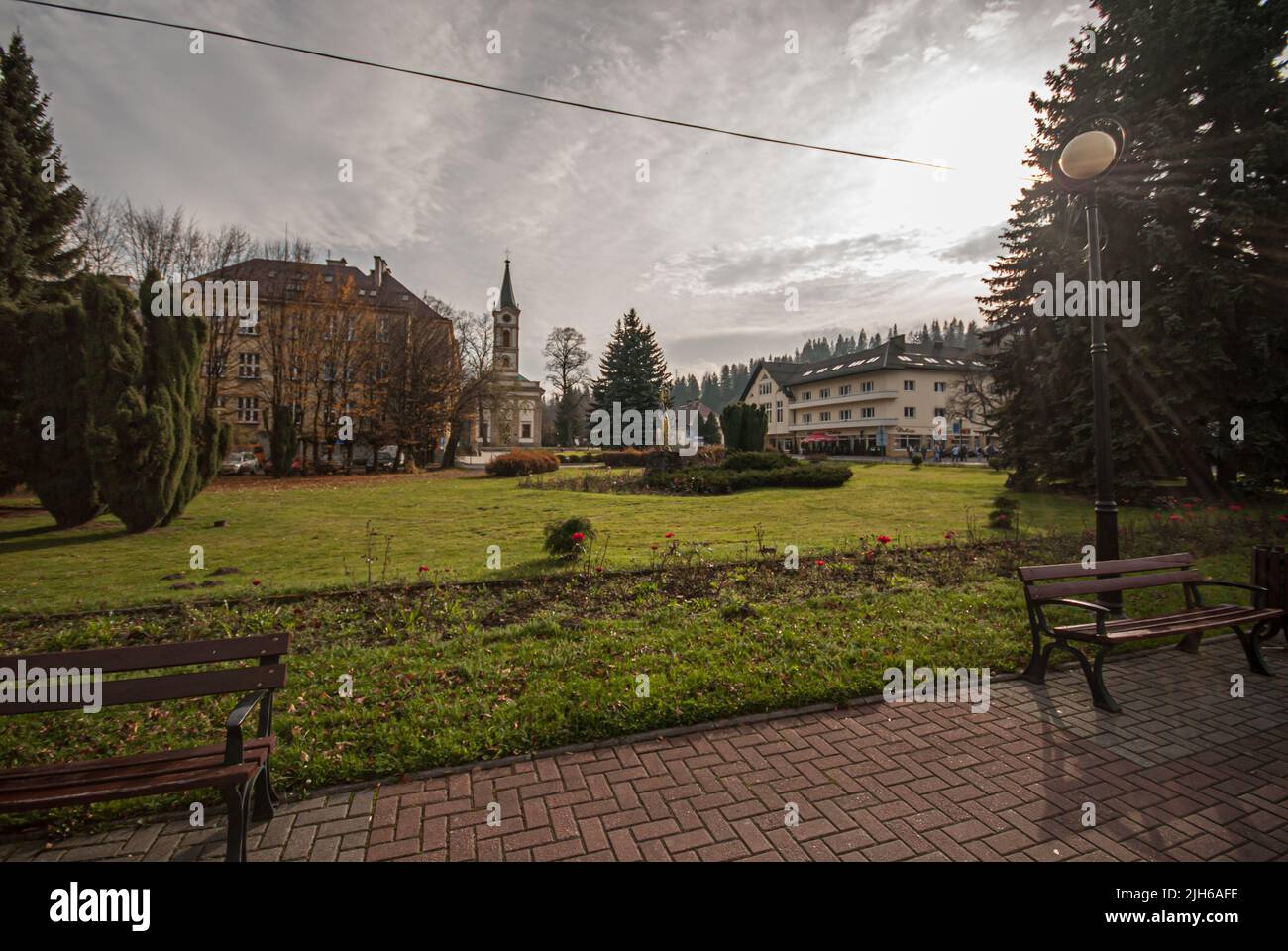 City park in wisla hi-res stock photography and images - Alamy