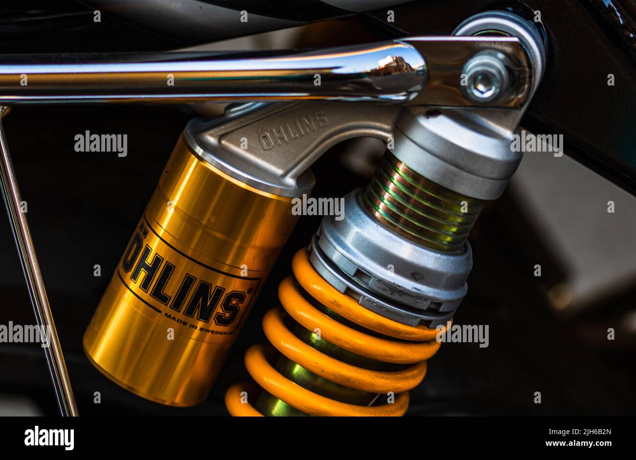Detail of custom motorcycle in Bucharest, Romania, 2019 Stock Photo - Alamy