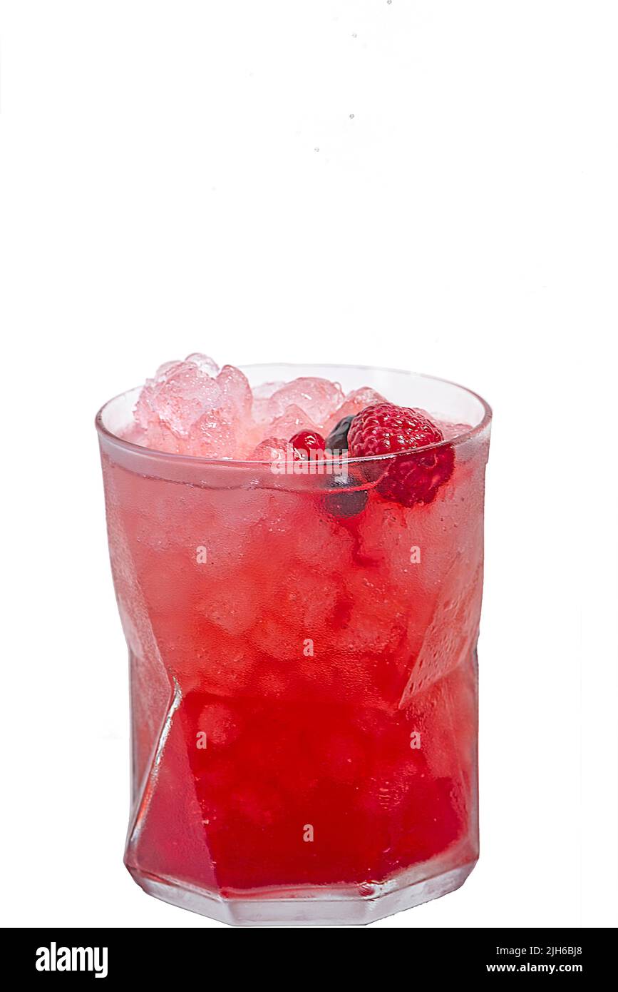 Cocktail, Bramble on a white background, Bavaria, Germany Stock Photo ...