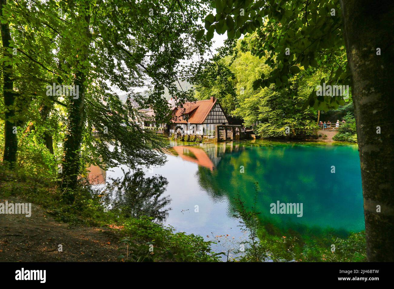 Blautopf, karst spring, water body, spring pot, mill, hammer mill, mill ...