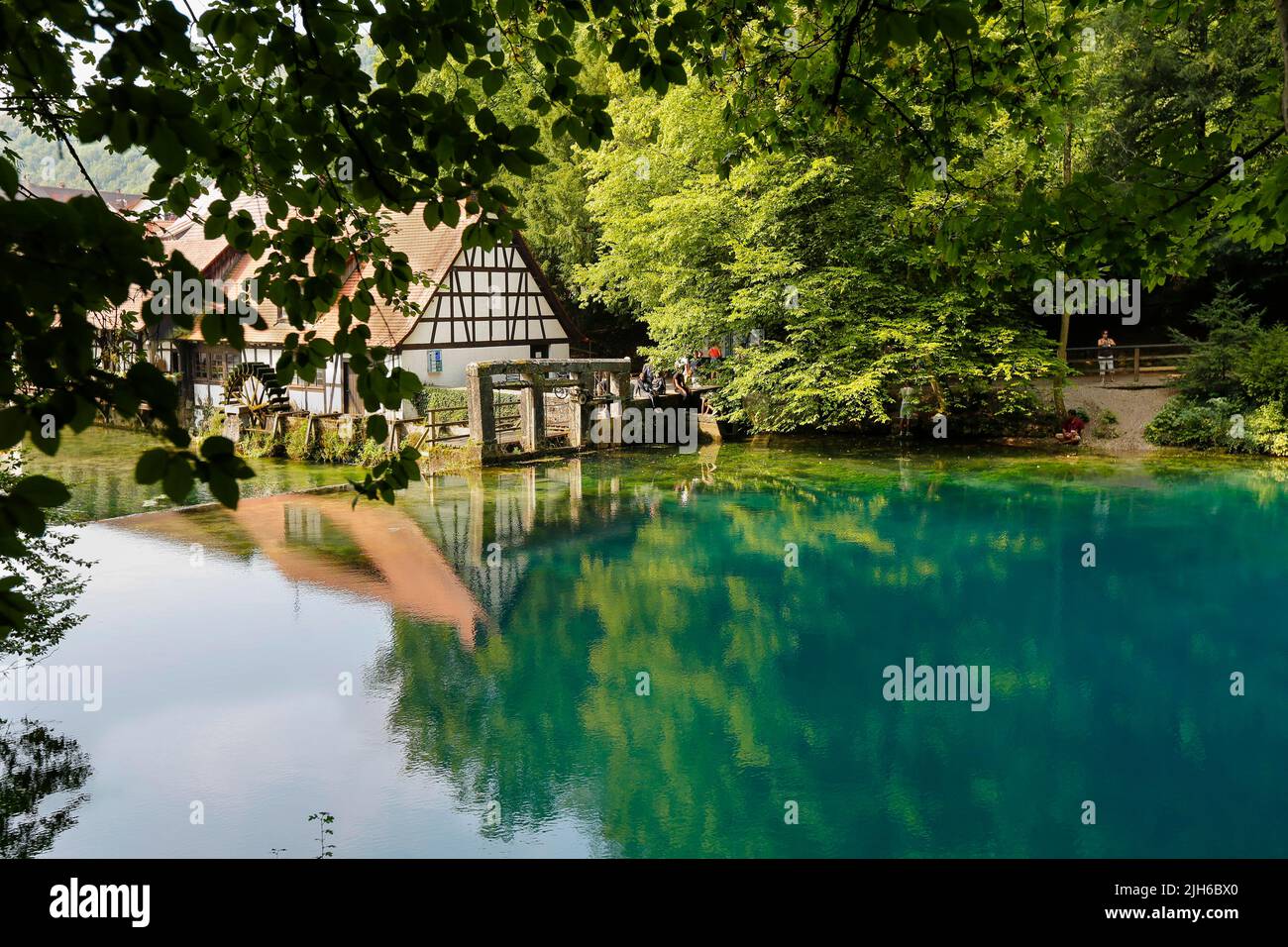 Blautopf, karst spring, water body, spring pot, mill, hammer mill, mill ...