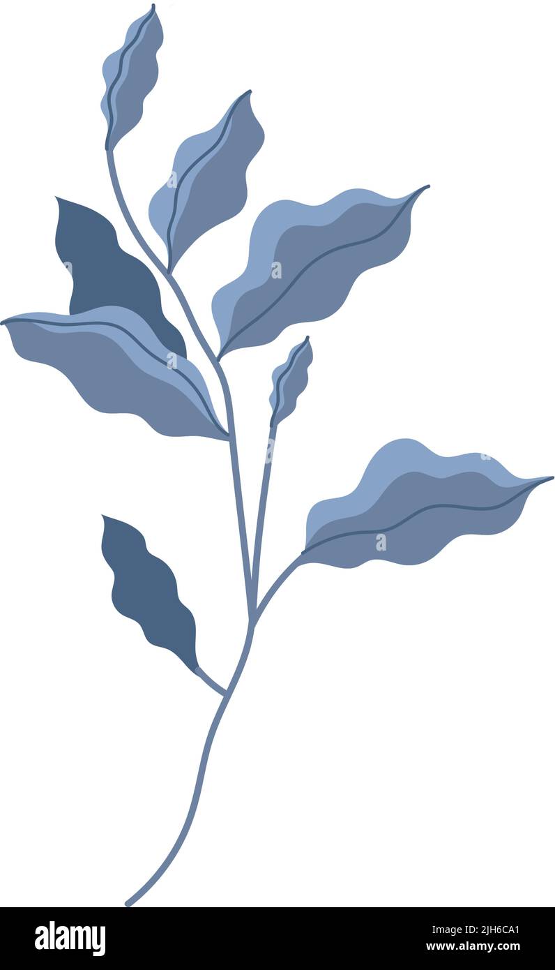 blue branch with leafs nature icon Stock Vector Image & Art - Alamy