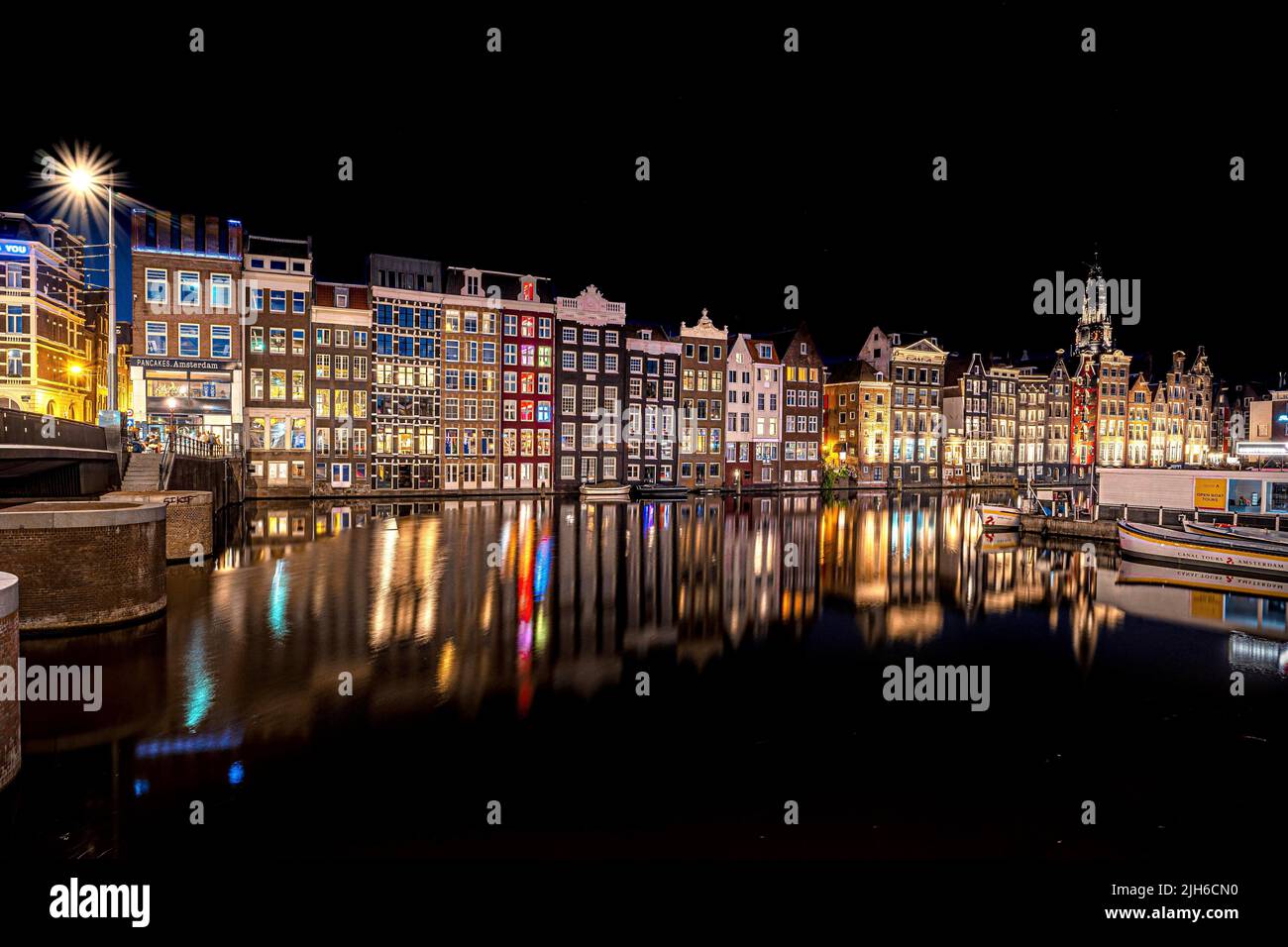 City lights of Amsterdam at night, Netherlands Stock Photo - Alamy