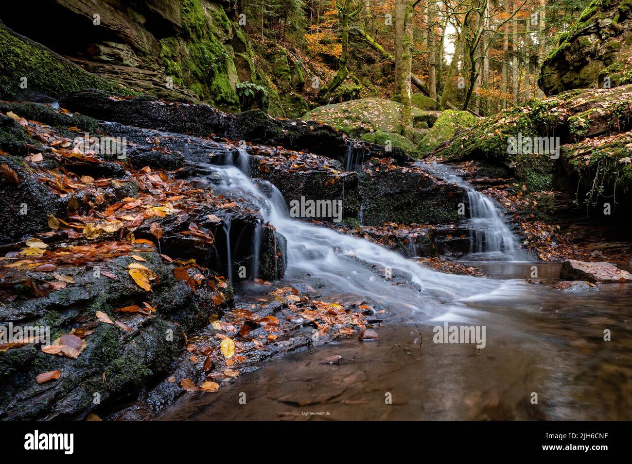 Mystical waterfall in the Monbachtal Black Forest, Germany Stock Photo ...