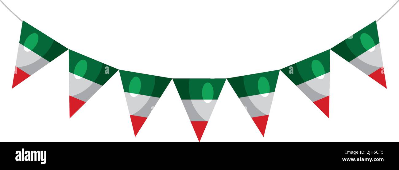 mexican flag in garlands icon Stock Vector Image & Art - Alamy