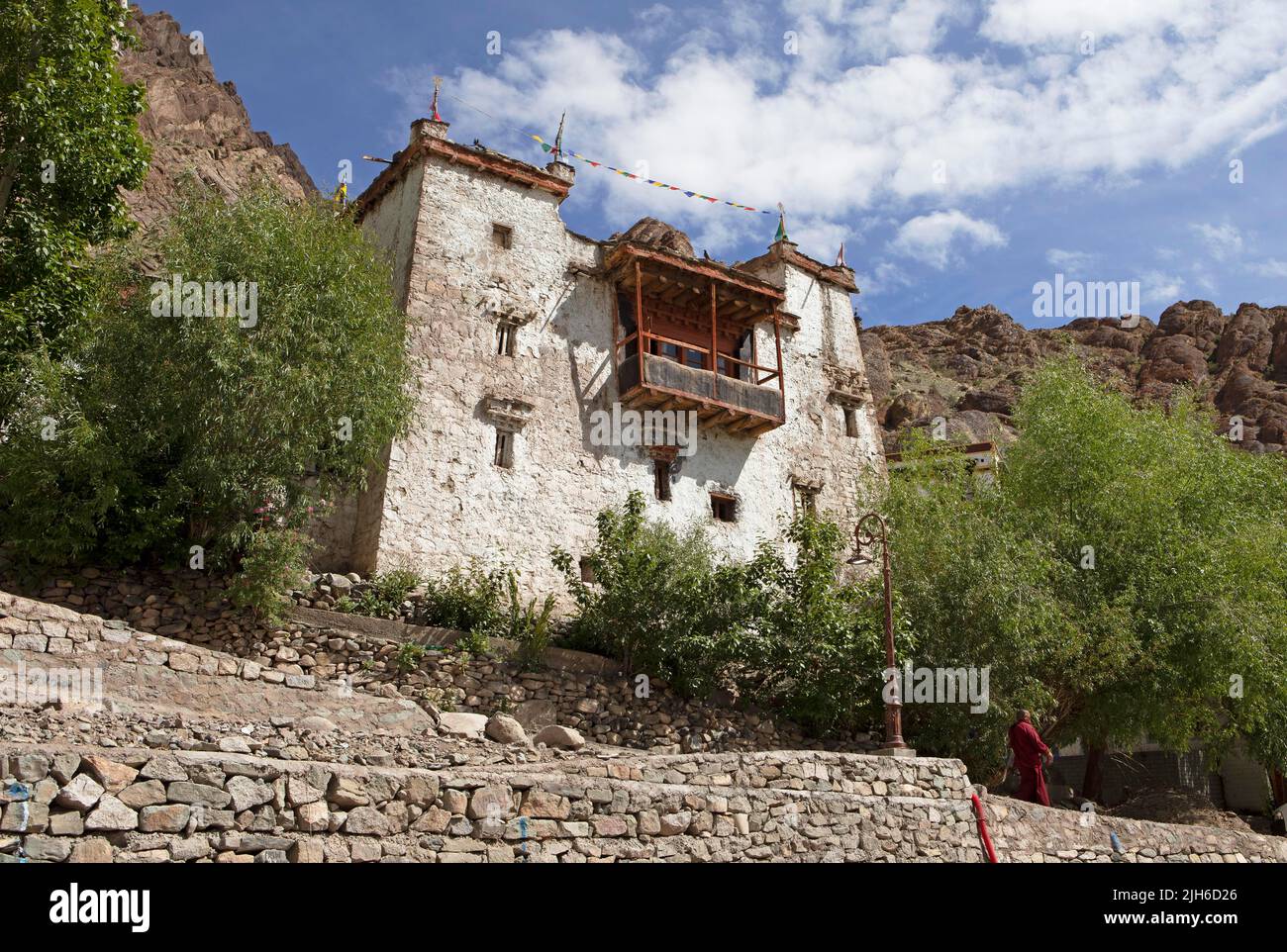 Traditional Tibetan building, Hemis Gompa, Hemis, Ladakh, India Stock ...