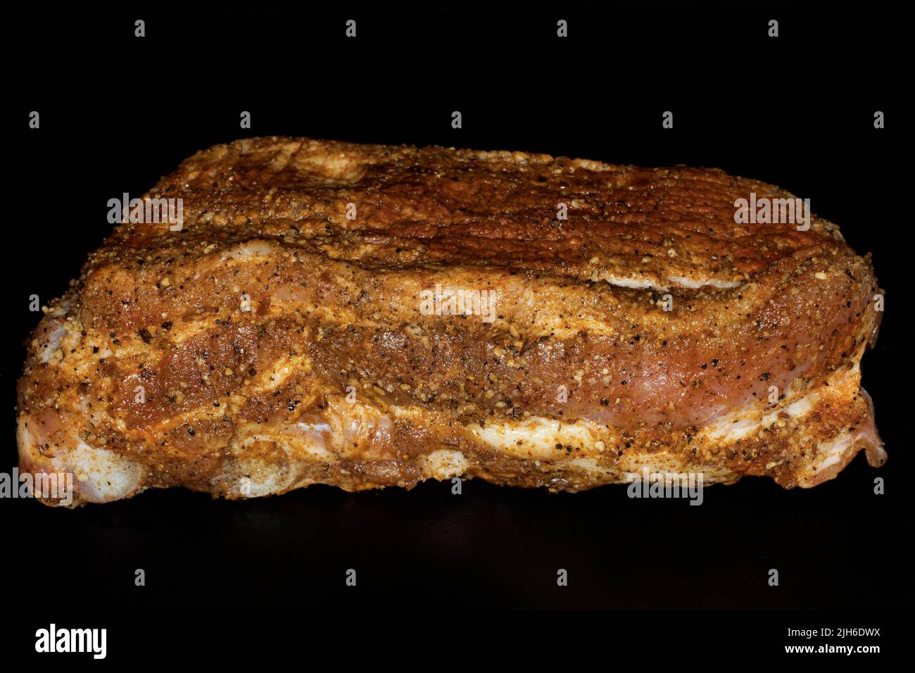 Dry marinated pork ribs, sparerips, food photography with black ...