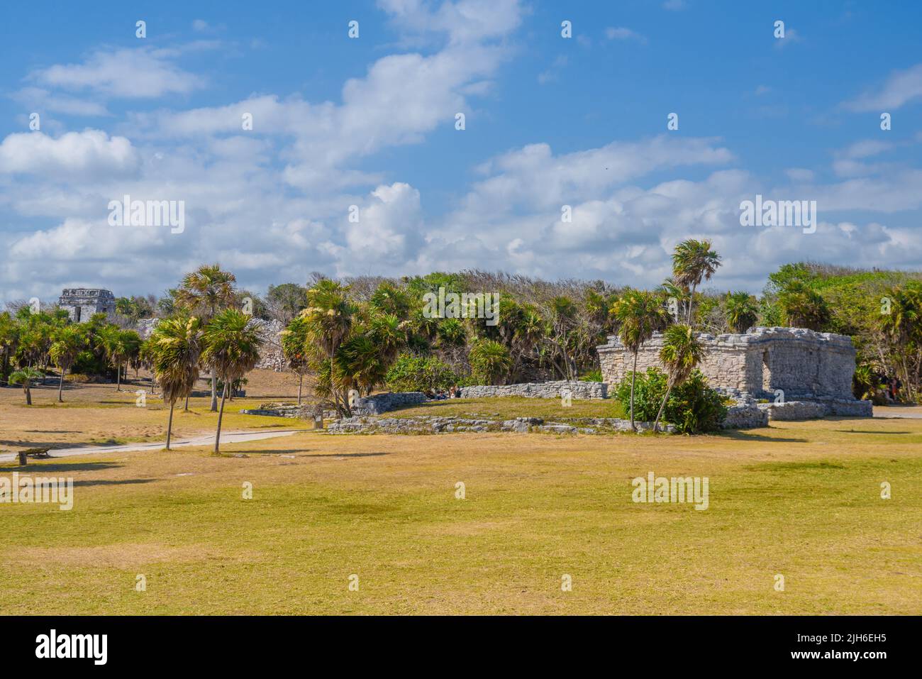 Great platform, Mayan Ruins in Tulum, Riviera Maya, Yucatan, Caribbean ...