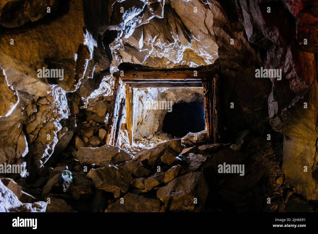 Old ruined collapsed abandoned mine Stock Photo - Alamy