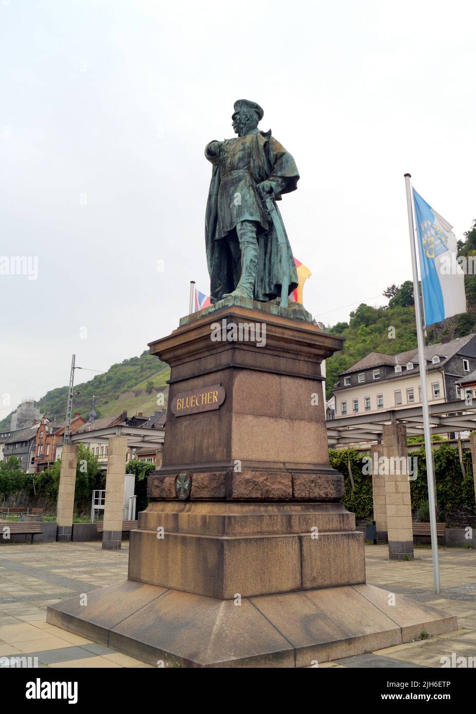 Statue of Prussian field marshal Gebhard Leberecht von Bluecher, hero ...