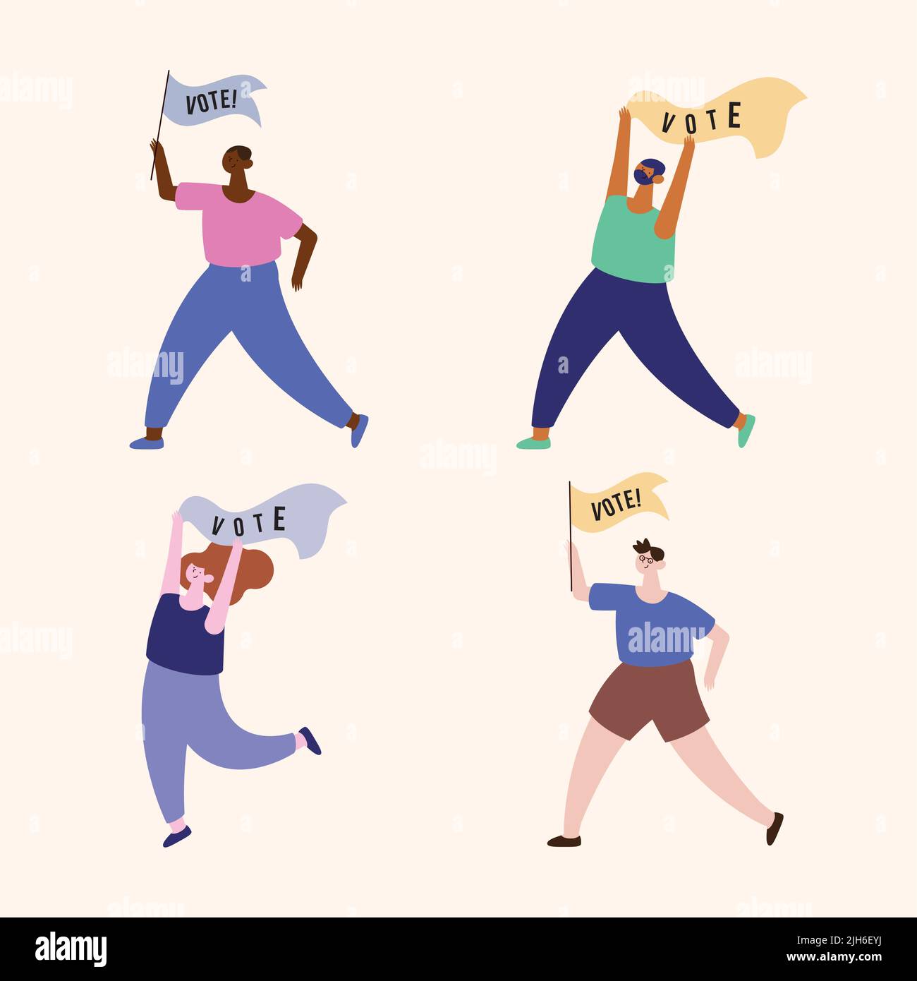 Group four people different Stock Vector Images - Alamy