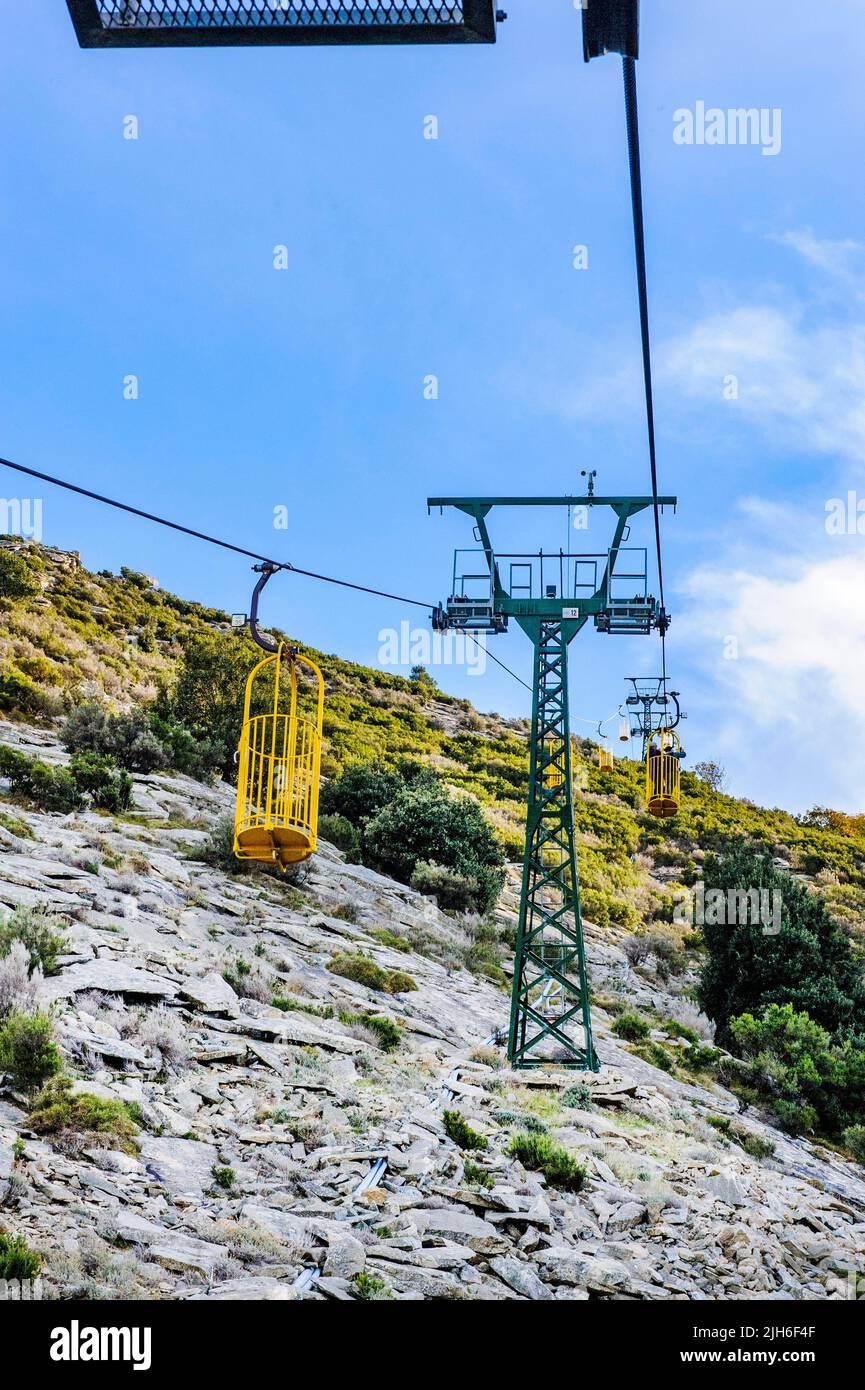 Ropeway Cabinovia Monte Capanne with open gondola Ropeway gondola ...