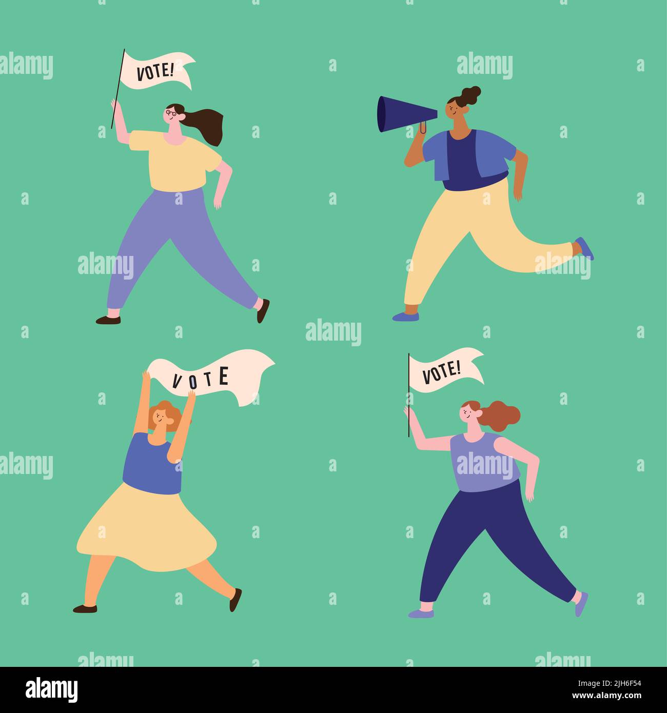 Group four people different Stock Vector Images - Alamy