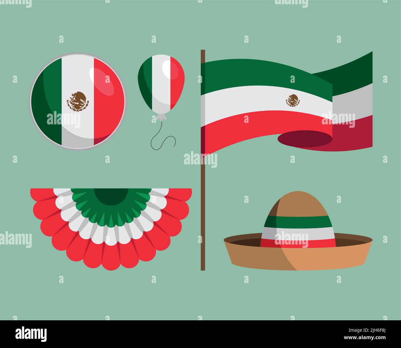 five mexico culture set icons Stock Vector Image & Art - Alamy