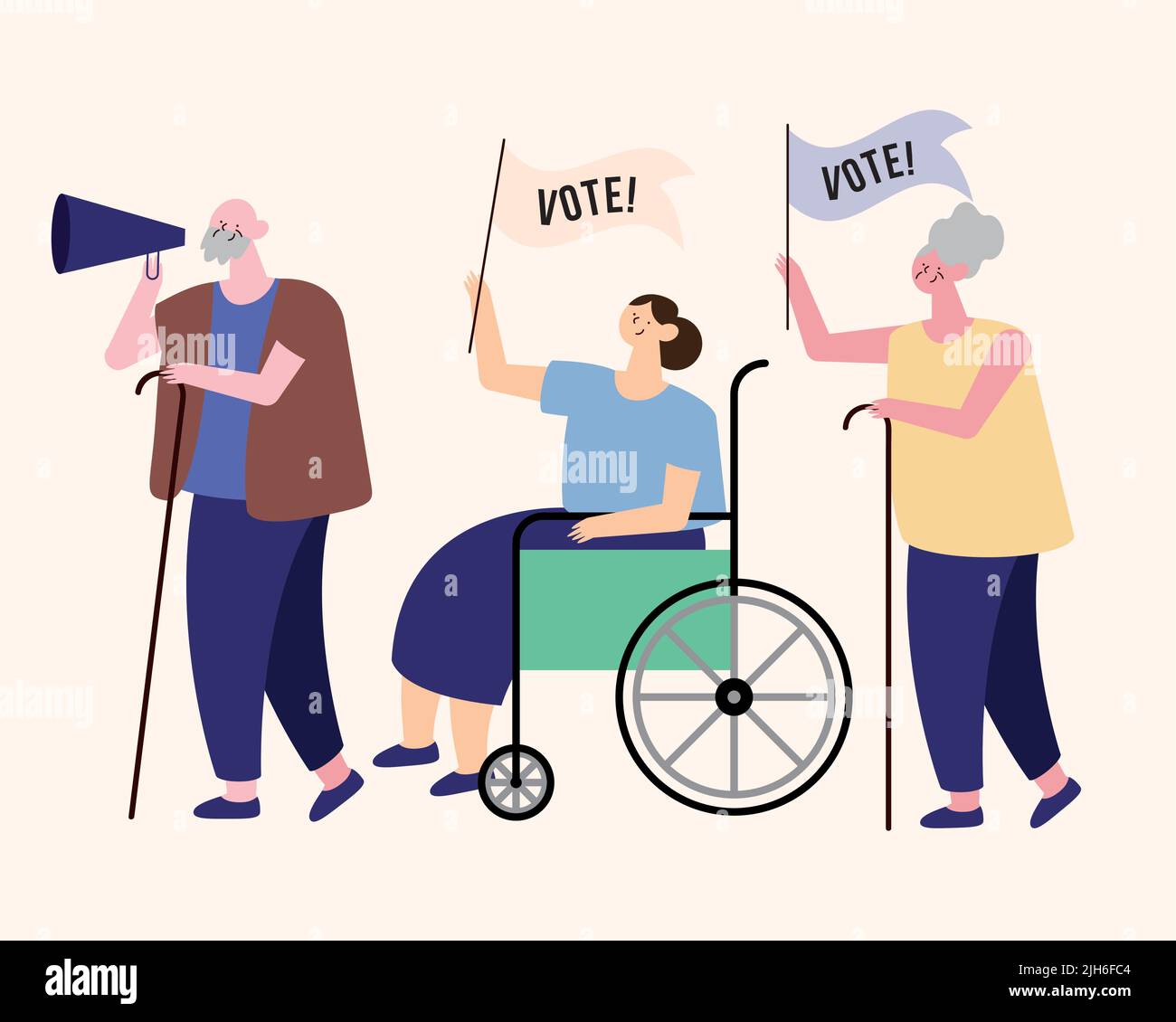 three voters disabled characters group Stock Vector Image & Art - Alamy