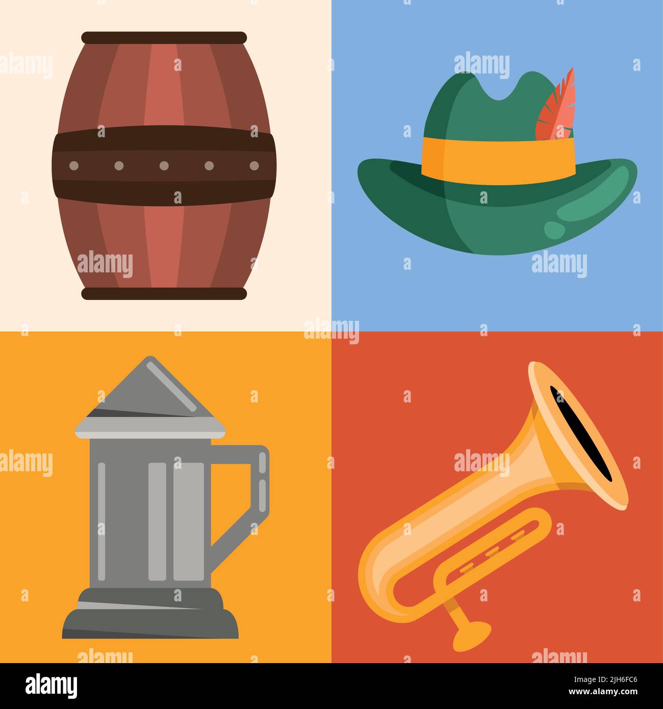 oktoberfest celebration set four icons Stock Vector Image & Art - Alamy