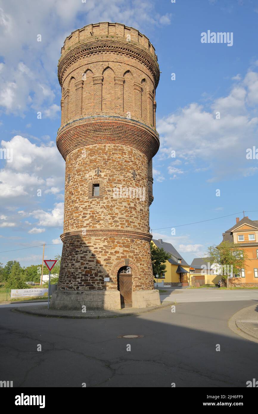 Water tower built in 1893 in Muenstermaifeld, Moseleifel, Eifel ...