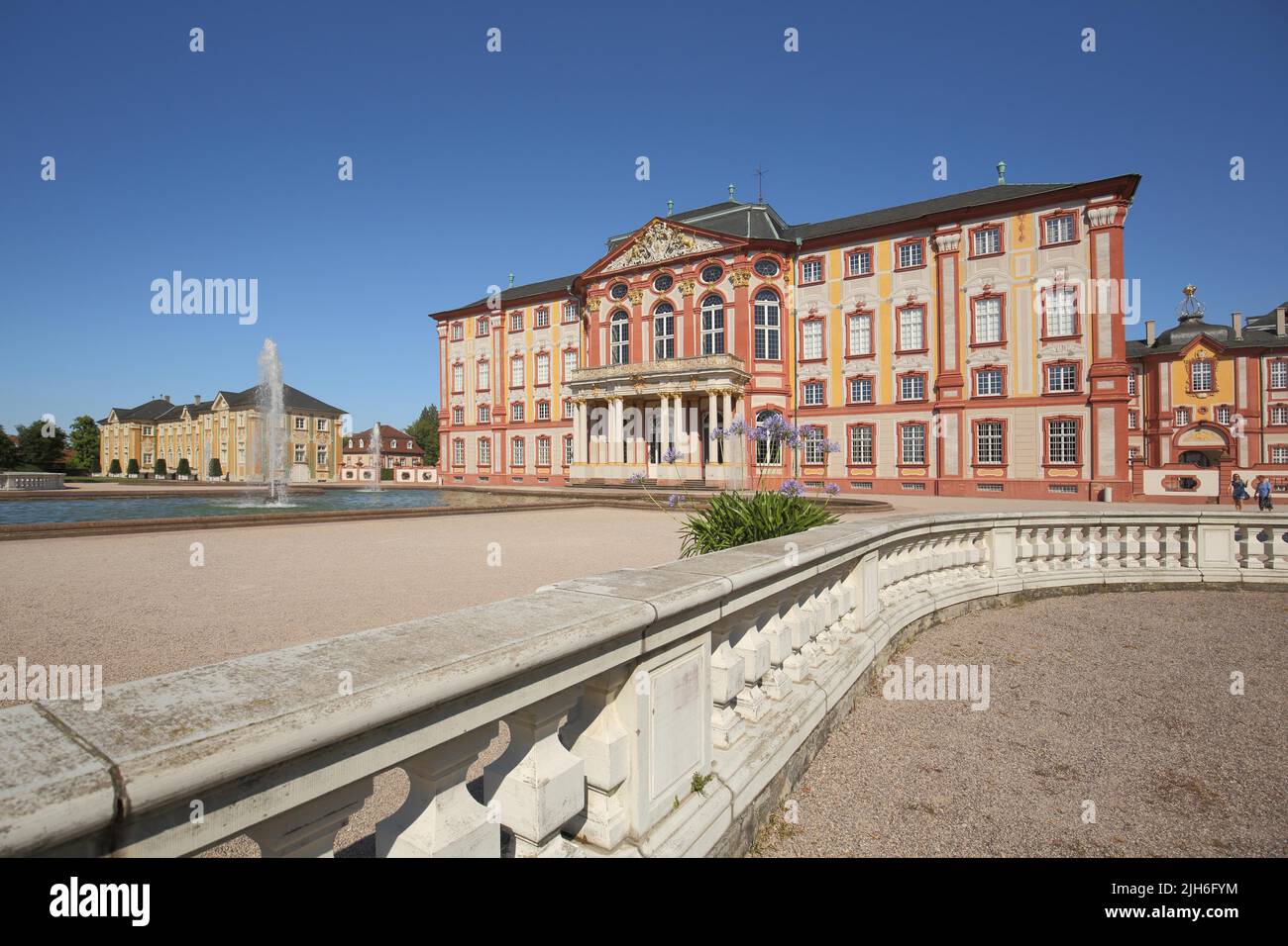 Balustrade with outbuilding from baroque castle, Bruchsal, Baden ...