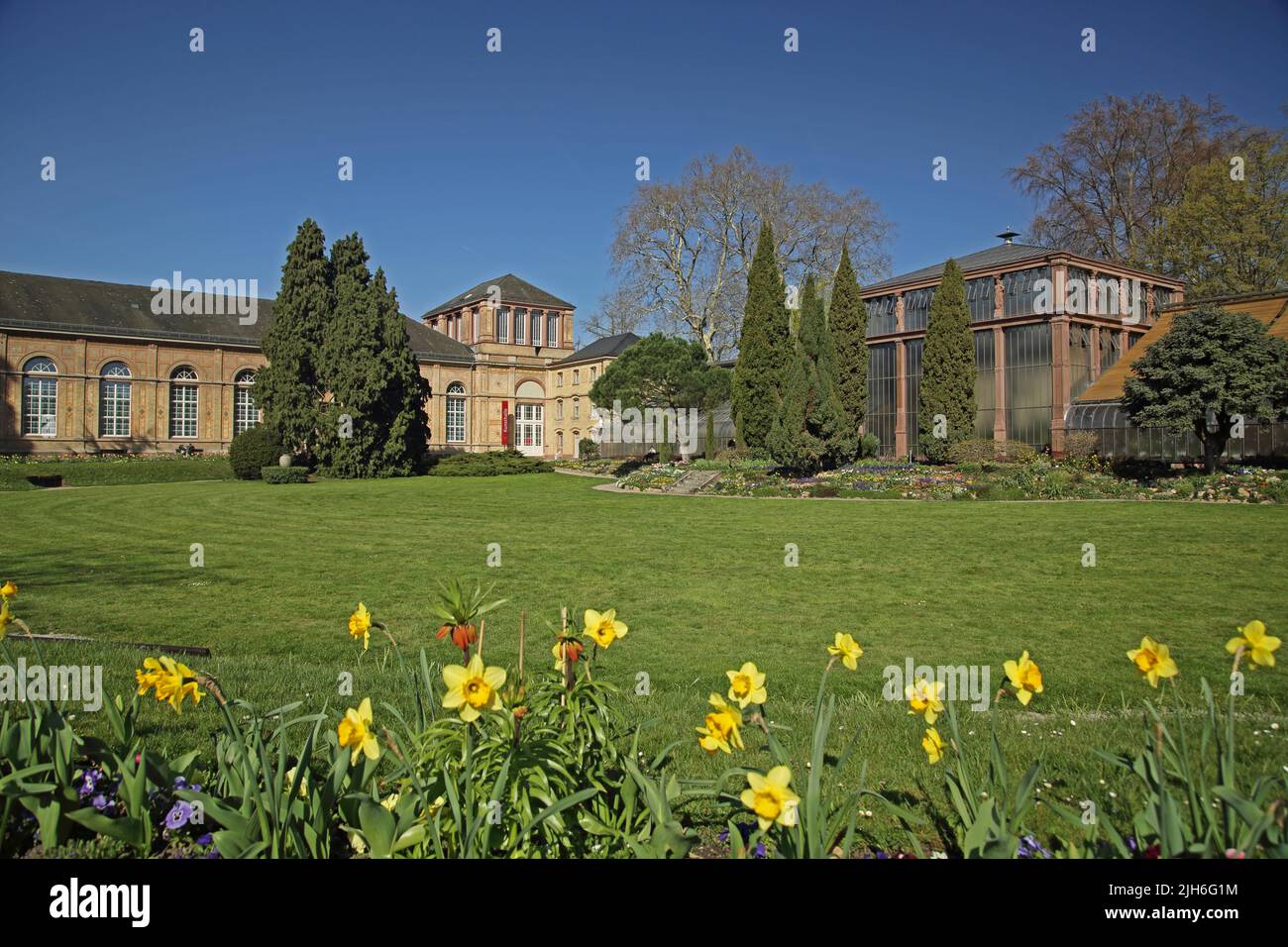 Botanical Garden with Orangery in Spring in Karlsruhe, Baden ...