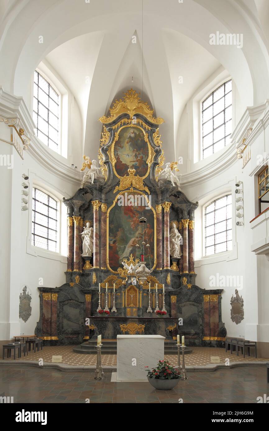 Chancel of the baroque St. John's Church in Donaueschingen, Southern ...